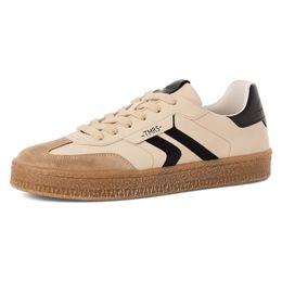 Tamaris Herren Sneaker Freizeitschuh, Halbschuh, Schn&uuml;rschuh mit Kontrastbesatz, f&uuml;r Herren beige 44