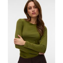 V&eacute;ro Moda Vero Moda Damen Langarmshirt &raquo;VMADA LS TOP JRS NOOS&laquo; Materialmix, regular fit gr&uuml;n XS