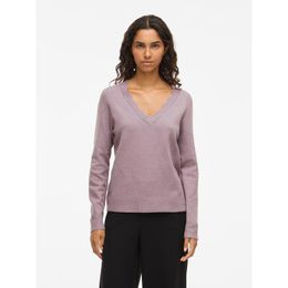 Vila Damen V-Ausschnitt-Pullover &raquo;VINIKOLINA V-NECK L/S KNIT TOP - NOOS&laquo; lila XS