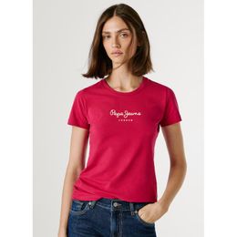 Pepe Jeans Damen T-Shirt &raquo;NEW VIRGINIA&laquo; mit Logo-Print pink M