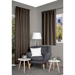 Home Wohnideen Vorhang &raquo;ESKAMIO&laquo; Multifunktionsband 1 Stk. tlg. Thermo, Blickdicht, Leinenstruktur, &Uuml;berbreite braun Polyester 145cm, 