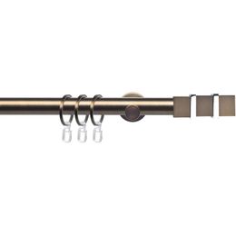 Liedeco Gardinenstange &raquo;CELQUADE01SG1L&laquo; &Oslash; 25 mm 1 l&auml;ufig-l&auml;ufig Fixma&szlig; 1-l&auml;ufig im Fixma&szlig; &Oslash; 25 mm braun Metall B/L: 120cm &Oslash; 25mm, 1 l&auml;ufig
