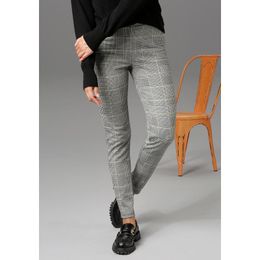 Aniston Casual Damen Aniston CASUAL Leggings im Karo-Dessin grau 38, N-Gr