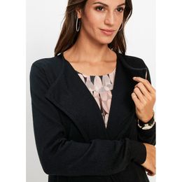 bonprix Damen bonprix Longstrickjacke 1 figurumspielende Passform, eleganter Stil schwarz 40/42 (M)