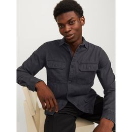 Jack & Jones Jack & Jones Herren Langarmhemd &raquo;JJETRAVIS SHIRT LS NOOS&laquo; mit Brusttaschen schwarz XL, N-Gr