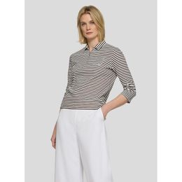 Rabe Damen T-Shirt 3/4-Arm geringelt und mit Hemdkragen und Glitzersteinen 52