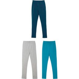 bonprix M&auml;dchen bonprix Leggings aus Baumwolle und Elasthan, skinny fit Passform, Casual Stil blau 128/134, N-Gr