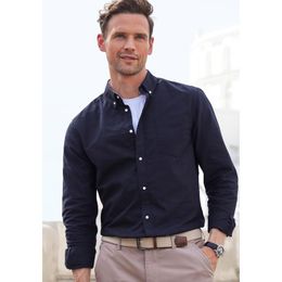 H.I.S. H.I.S Herren Langarmhemd &raquo;regular-fit&laquo; mit Button-down-Kragen, reine Baumwolle schwarz L (41/42), N-Gr
