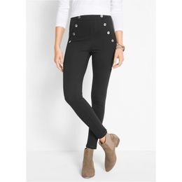 bonprix Damen bonprix Leggings &raquo;Leggings aus Punto Di Roma&laquo; aus Punto Di Roma, doppelt gewebter Stoff, Skinny Fit schwarz 52/54 (XXL), N-Gr