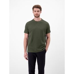 Lerros Herren Lerros T-Shirt in Waffel-Piqu&eacute; und mit Logo-Badge gr&uuml;n L