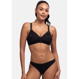Dorina Bralette-BH &raquo;Monica&laquo; mit Spitzeneins&auml;tze an den Cups, ohne B&uuml;gel, bequem schwarz 100, Cup C Bralette-BH