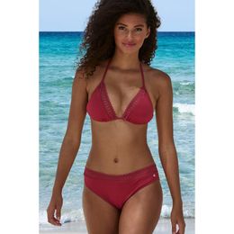 s.Oliver Damen s.Oliver Triangel-Bikini-Top &raquo;Aiko&laquo; mit H&auml;keloptik rot 40, Cup C/D