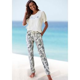 Vivance Dreams By Lascana Damen Vivance Dreams by Lascana Pyjama Set, 2 tlg. Allover-Druck beige 36/38