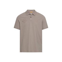 Camel Active Herren Camel Active Poloshirt normale Passform, kurze &Auml;rmel, unifarbenes Design, mit Polokragen beige M