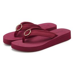 Lascana Damen Lascana Badezehentrenner &raquo;Sandale, Badeschuh, Pantolette, Badelatsche, Flip Flop, Sommerschuh,&laquo; Zehentrenner mit Ringapplikation "Italy"