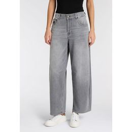 Herrlicher Damen 5-Pocket-Jeans &raquo;Barrow Denim Grey Light Stretch&laquo; Barrel Fit mit hohem Bund grau 33, N-Gr