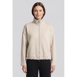Richroyal Damen RICHROYAL Sweatjacke Tunnelzug-Saum, Stehkragen, regular fit beige XL