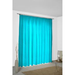 WIRTH Vorhang &raquo;Lahnstein&laquo; Kr&auml;uselband 2 Stk. tlg. blau Polyester 145cm, Kr&auml;uselband, 132cm