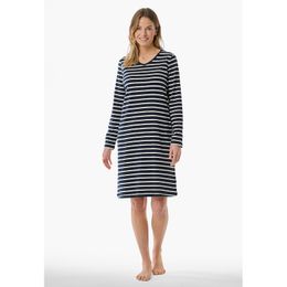 Schiesser Damen Nachthemd &raquo;Casual Essentials&laquo; Packung, Au&szlig;entaschen mit leichtem V-Ausschnitt blau 40, N-Gr