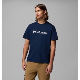 Columbia Herren T-Shirt &raquo;CSC Basic Logo Tee&laquo; Kurzarm, mit Rundhalsausschnitt, aus Baumwolle, sportliche Passform blau XL (54)
