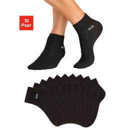 H.I.S. H.I.S Herren Kurzsocken &raquo;Kurzschaft Socken Herren, zum einfachen Sortieren&laquo; Packung, 10 Paar tlg. mit farbigem Innenbund schwarz 47-48