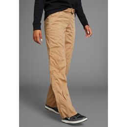 Kangaroos Damen Kangaroos Cargohose mit besonderem Taschen-Design braun 44, N-Gr