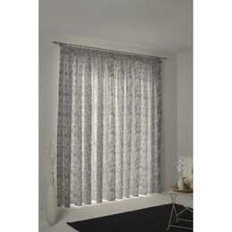 Adam Vorhang &raquo;Flower Cuv&eacute;e&laquo; Kr&auml;uselband 1 Stk. tlg. aus 100% Bio-Baumwolle schwarz Jacquard, Baumwolle (Bio-Baumwolle) 145cm, Kr&auml;uselband, 145cm
