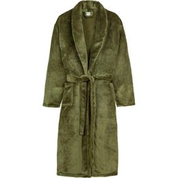 Good Morning Bademantel &raquo;Good Morning Bathrobe uni&laquo; Packung, 1x Bademantel, 1 Stk. Schalkragen, G&uuml;rtel, Taschen, Damen & Herren, Velours, Glanz gr&uuml;n 