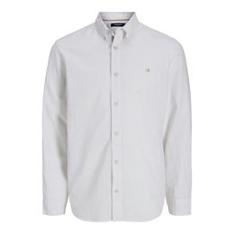 Jack & Jones Jack & Jones Herren Langarmhemd &raquo;JPRBLUSUMMER LINEN BLEND SHIELD LS SHIRT&laquo; Baumwolle mit Leinen, normal geschnitten wei&szlig; L, N-Gr