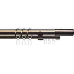 Liedeco Gardinenstange &raquo;CELZYLIN02SG2L&laquo; &Oslash; 25 mm 2 l&auml;ufig-l&auml;ufig Fixma&szlig; 2-l&auml;ufig im Fixma&szlig; &Oslash; 25/20 mm braun Metall B/L: 120cm &Oslash; 25mm, 2 l&auml;ufig