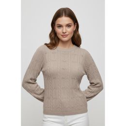 Only Damen Only Strickpullover &raquo;ONLKATIA LS STRUCTURE O-NECK PULL CC KNT&laquo; beige S