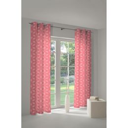 Adam Vorhang &raquo;Retro Floret&laquo; &Ouml;sen 1 Stk. tlg. aus 100% Bio-Baumwolle pink Jacquard, Baumwolle (Bio-Baumwolle) 145cm, &Ouml;sen, 145cm