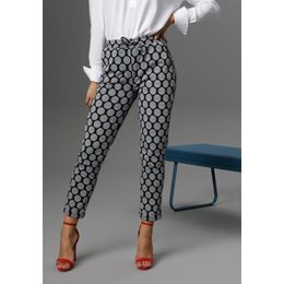 Aniston Selected Damen Aniston SELECTED Schlupfhose mit gestreiften Punkten grau 44, N-Gr