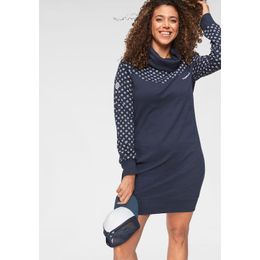 Kangaroos Damen Kangaroos Sweatkleid lang, aus Baumwolle, Langarm, mit breiten Rippb&uuml;ndchen blau 48/50, N-Gr