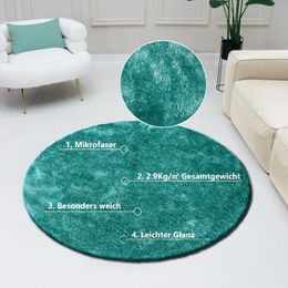 Bruno Banani Teppich &raquo;Dana Teppich, besonders weich und kuschelig, Kundenliebling&laquo; rund 30 mm H&ouml;he uni, Mikrofaser Teppiche, Wohnzimmer, Schlafzimmer, Esszimmer 