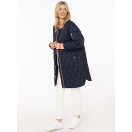Zwillingsherz Damen Kurzmantel &raquo;&bdquo;Shine Hope Smile&ldquo;&laquo; farbig gestreifte B&uuml;ndchen, Herzfutter, Rei&szlig;verschluss, Taschen XXL