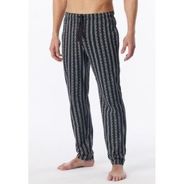 Schiesser Herren Pyjamahose &raquo;Mix + Relax&laquo; gestreift, seitliche Taschen, Bindekordel schwarz-wei&szlig; 52, N-Gr