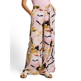 Tom Tailor Damen Tom Tailor Webhose mit Allover-Muster/weites Bein bunt 36, L&auml;nge 30
