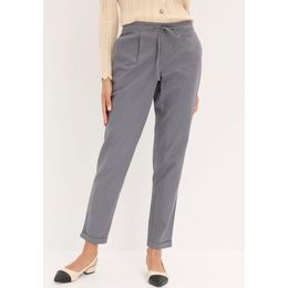 bonprix Damen bonprix Leinenhose &raquo;Leinenhose&laquo; aus Leinen und Baumwolle, Regular Fit, mit elastischem Gummibund grau 38, N-Gr