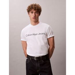 Calvin Klein Jeans Herren T-Shirt Rundhalsausschnitt, Regular Fit, Logoschriftzug XXL (56)