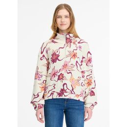 Ragwear Damen Sweatshirt &raquo;IZZAR PRINT&laquo;, Stehkragen mit Rei&szlig;verschluss im Troyer-Stil beige M (38)
