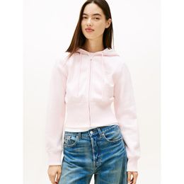 Tommy Jeans Damen Kapuzensweatjacke &raquo;TJW REG SILVER SCRIPT ZIP THRU&laquo; L (40)