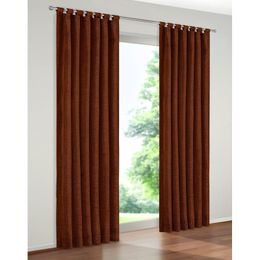 WIRTH Vorhang &raquo;Trondheim 328 g/m&sup2;&laquo; Schlaufen 1 Stk. tlg. braun Chenille, Polyacryl 145cm, Schlaufen, 132cm