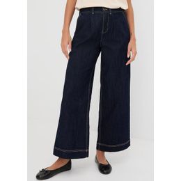bonprix Damen bonprix Weite Jeans &raquo;Wide-Leg-Jeans High Waist, Bequembund&laquo; Loose Fit Passform, High Waist, mit Bundfalten blau 44, N-Gr