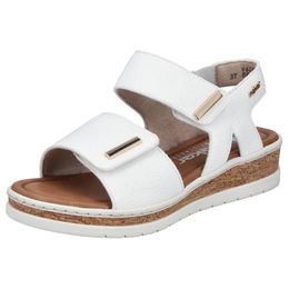 Rieker Damen Keilsandalette Sommerschuh, Keilsandalette, Plateausandale mit Klett 43