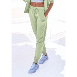 Buffalo Damen Jogginghose mit seitlichen Eingrifftaschen, Loungewear gr&uuml;n 40/42, N-Gr