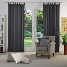 WIRTH Vorhang &raquo;Torbole&laquo; Schlaufen 1 Stk. tlg. schwarz Jacquard, Baumwolle, Polyester 125cm, Schlaufen, 65cm