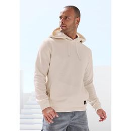 John Devin Herren Hoodie, Langarm, Sweatshirt mit Rundhals und Kapuze, Baumwollmischung beige L (52/54)