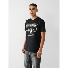 True Religion Herren Kurzarmshirt &raquo;SRS PUFF CREW TEE&laquo; Baumwolle schwarz L