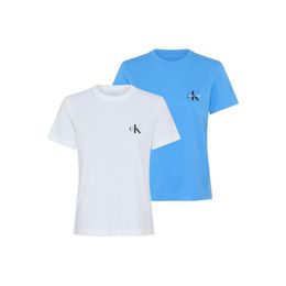 Calvin Klein Jeans Damen T-Shirt &raquo;MONOLOGO CN 2 PACK TEE&laquo; Packung, 2er-Pack, 2, Logoschriftzug bunt L